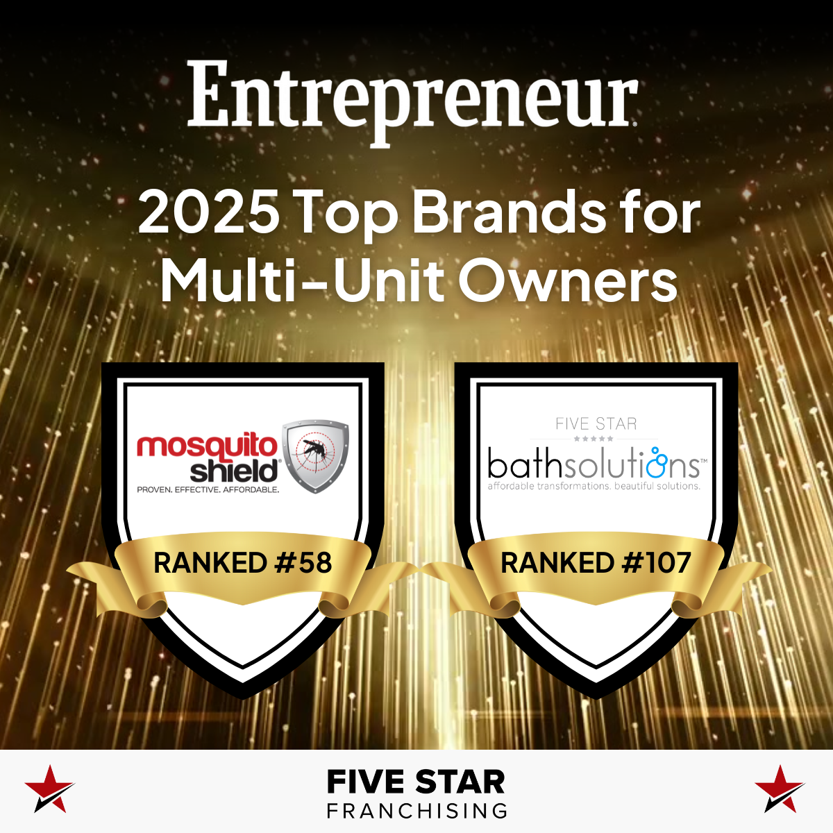 Five Star Bath Solutions, Mosquito Shield Celebrated as Top Franchise ...